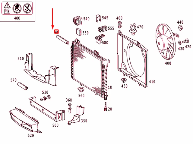 MERCEDES-BENZ SLK R170 Radiator Boot A1705050586 EUR 10,00 - PicClick FR