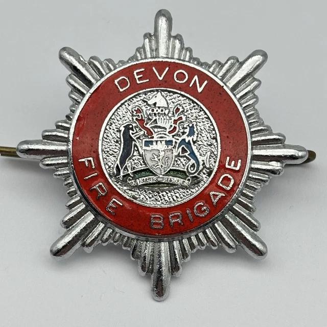 DEVON FIRE BRIGADE Original Vintage Enamel Cap Badge £9.99 - PicClick UK