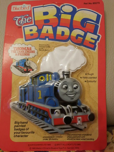 THE BIG BADGE Bluebird Thomas The Tank Engine and Friends Vintage 1984 ...
