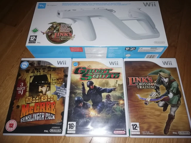 MIB WII ZAPPER Gun With 3 Games Ghost Squad Links Crossbow Mad Dog ...