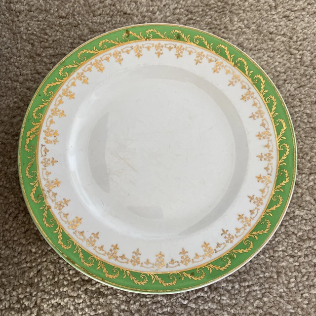 VINTAGE ALFRED MEAKIN Pride of Erin 1940 Plate Green Gold Floral Gilt ...