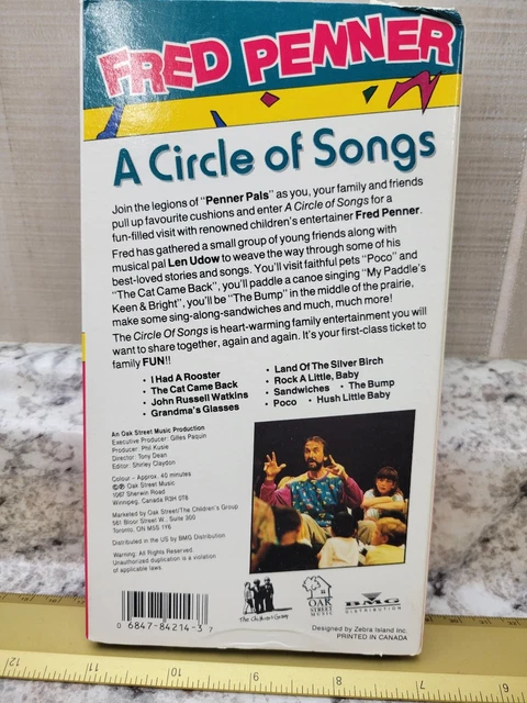 FRED PENNER A Circle of Songs VHS 1990s Kids Music Family Fun BMG $5.52 ...