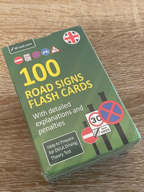 100 ROAD SIGNS Flash Cards with Detailed Explanations and Penalties x 2 ...