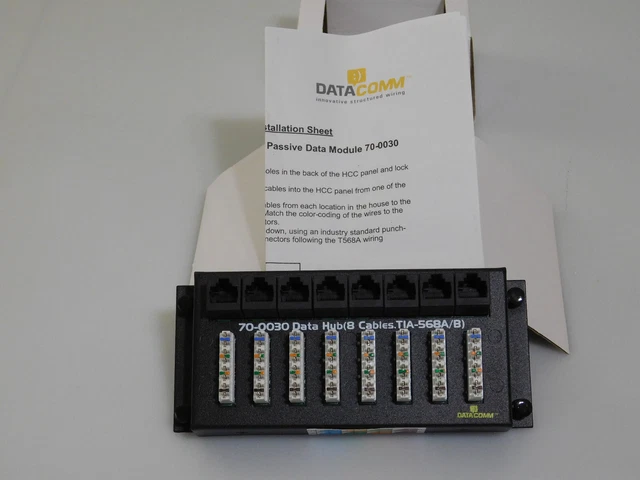 DATACOMM ELECTRONICS 70-0030 8 Port Passive Data Module for Cat 5e $20. ...