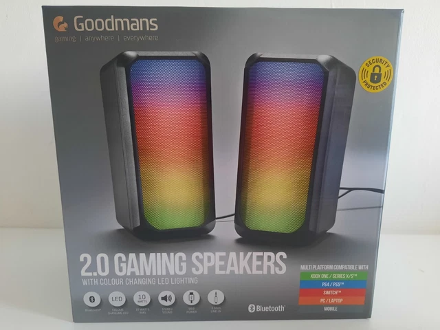 GOODMANS 2.0 GAMING Speakers with Colour Changing LED Lighting £16.15 ...