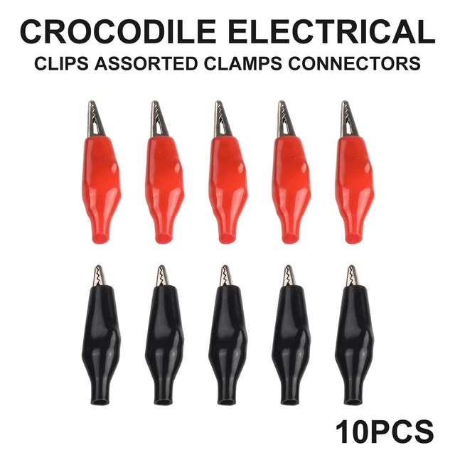 PACK DE 10 clips alligator isol??s pinces crocodile 5A pour tests ...