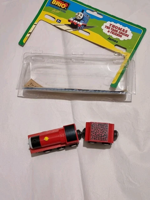 THOMAS THE TANK Engine & Friends BRIO JAMES TRAIN WOOD USED IN BOXED ...