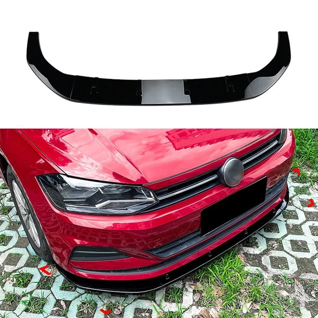 FRONT BUMPER SPOILER Lip Kit For VW Polo MK6 5 Door 2019-2022 Glossy ...