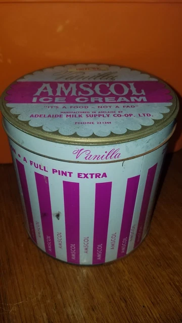 VINTAGE AMSCOL ICE Cream Tin Vanilla - Preowned $60.23 - PicClick CA