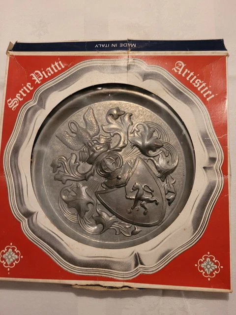 ZINNTELLER SERIE PIATTI Artistici WAPPEN in OVP Wandteller Sammelteller ...