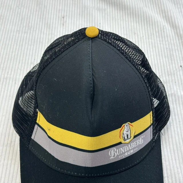BUNDABERG RUM BLACK Trucker Cap Mesh Back Snapback Hat Adjustable Bundy ...