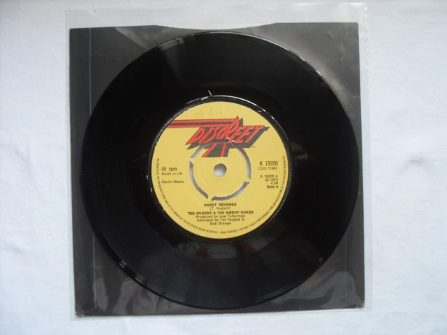 TED NUGENT & The Amboy Dukes Sweet Revenge Discreet Records Uk 7" Vinyl ...