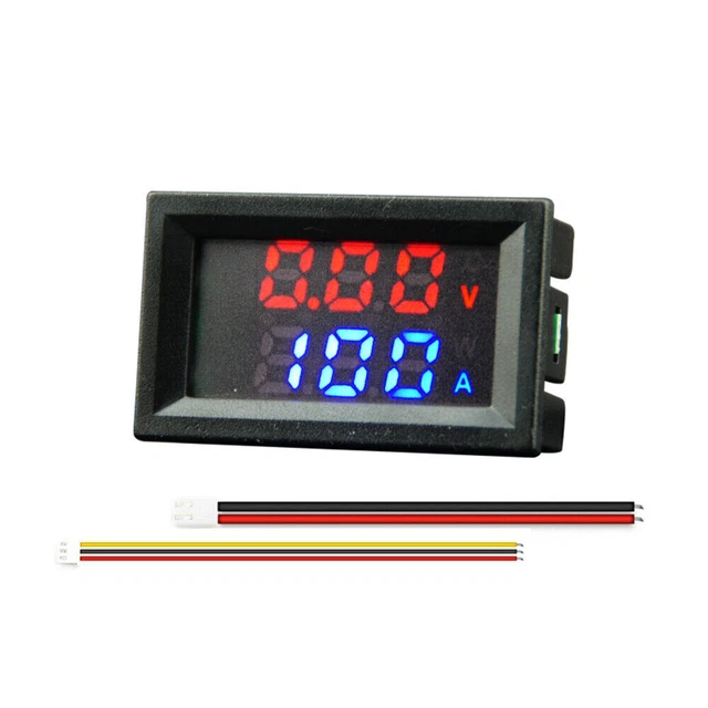 DC 0-100V 10A Digital Voltmeter Ammeter Dual LED Display Panel Amp $3. ...