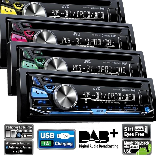 JVC KD-DB97BT AUTORADIO DAB+ Bluetooth CD-Player MP3 USB AUX Radio Freisprechen EUR 99,00 ...