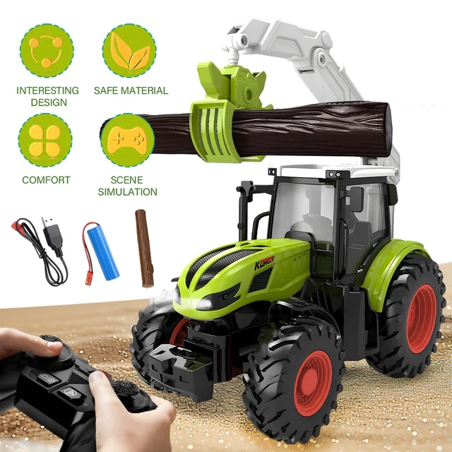 1:24 REMOTE CONTROL Tractor 2.4GHz RC Farm Tractor Toy Vehicle for Kids ...