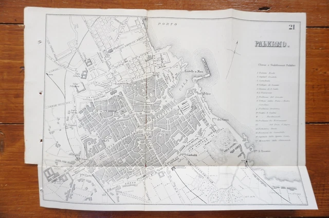 1899 BRADSHAWS MAP of Palermo Italy Original Railway Map £24.99 ...