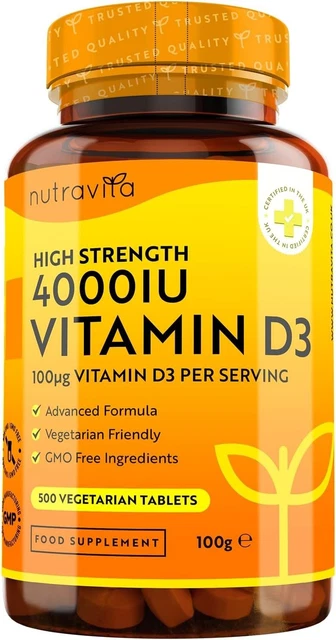 HIGH STRENGTH VIT D3 • 16-Month Supply • Immune, Bone & Teeth Support ...