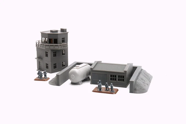 WW2 AIRFIELD SET - 3D Printed Miniature Wargaming Terrain - Awesome for ...