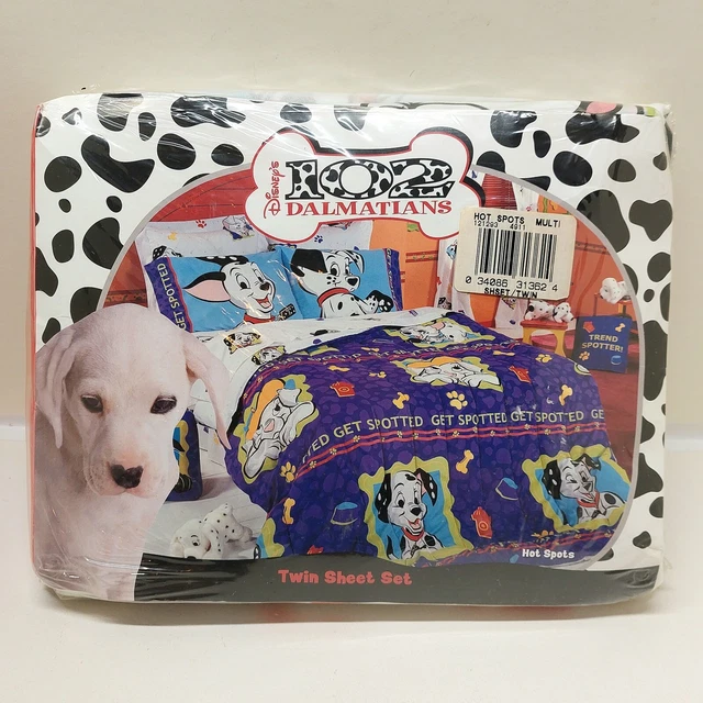 NEW VINTAGE SPRINGS Disney 102 Dalmatians Twin Sheet Set "Hot Spots ...