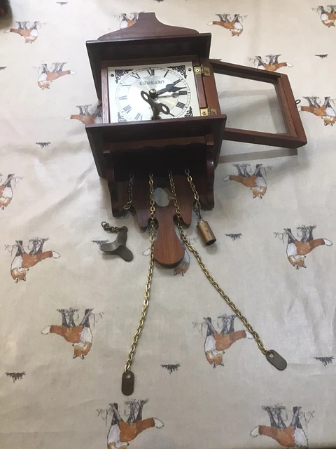 VINTAGE LAURAIN 31 Day RA Wooden Wind Up Wall Clock $8.12 - PicClick