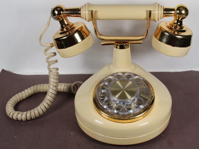 VINTAGE WESTERN ELECTRIC Victorian Style Rotary Phone Ivory TESTED ...
