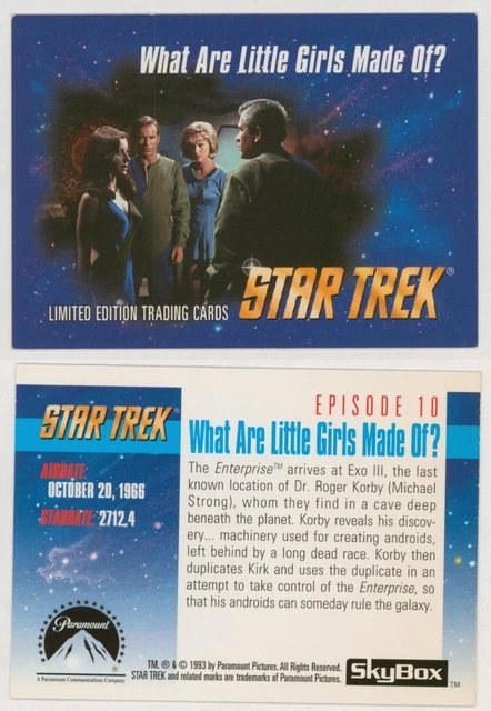 RARE 1993 TOS Star Trek VHS EXC SkyBox Card #10 ~ What are Little Girls ...