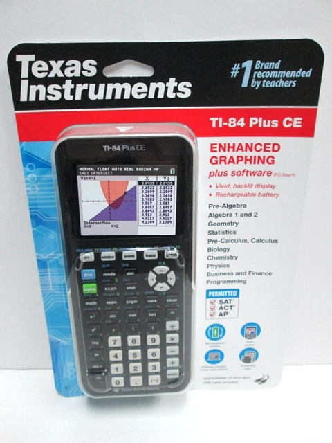 TEXAS INSTRUMENTS TI-84 Plus CE Enhanced Graphing Calculator + Software ...