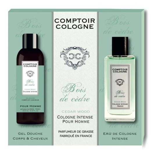 COFFRET BOIS DE cèdre Eau de Cologne Intense Comptoir Cologne Homme ...