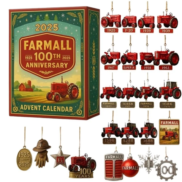 2025 FARMALL 100TH Anniversary Advent Calendar Acrylic Christmas Tree ...