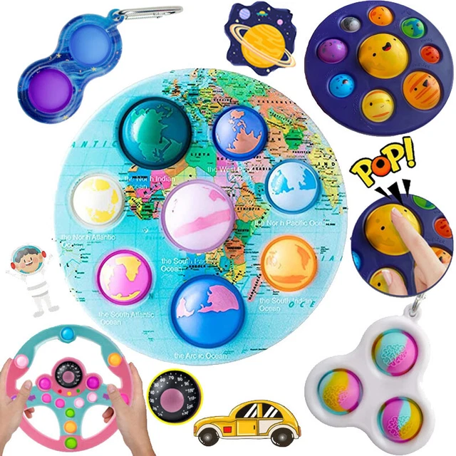 SOLAR SYSTEM POPPET Eight Planets Fidget Simple Dimple Sensory Stress ...