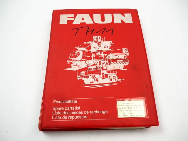 FAUN HK 100.05 Mobilkran Ersatzteilliste Spare Parts List Fahrgestell ...