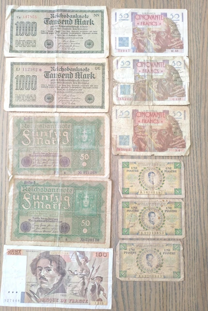 BEAU LOT DE billets de banque ancien monde et france EUR 1,00 - PicClick FR