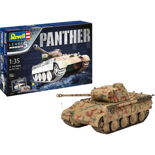 REVELL PANTHER AUSF D Tank German WWII Military Model Kit Gift Set ...