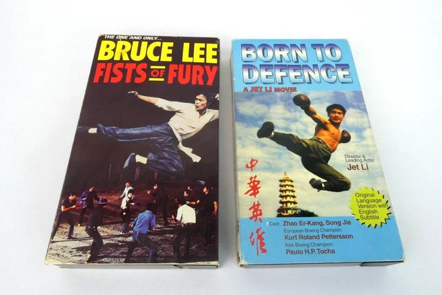 2 VINTAGE USED Kung-Fu VHS Tapes Bruce Lee Fists of Fury Jet Li Born to ...