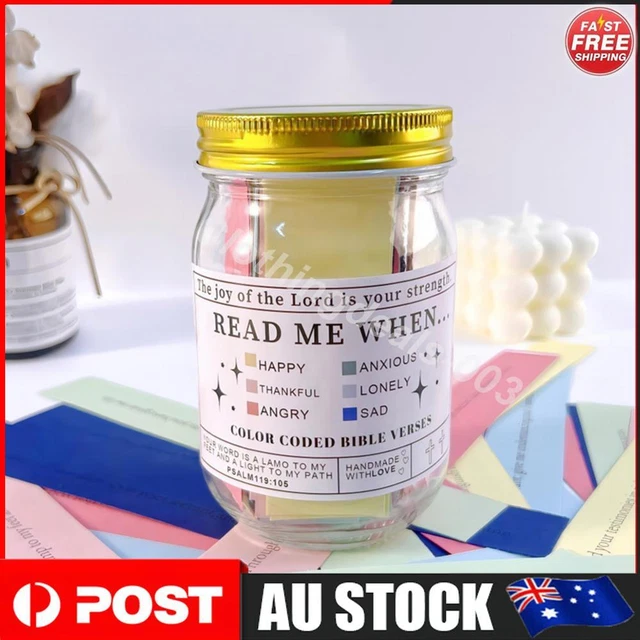 BIBLE VERSE JAR Prayer Jar Color Coded Scripture Jar for Emotions and ...
