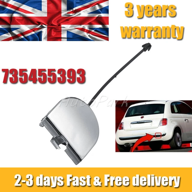FOR FIAT 500 Rear Bumper Towing Eye Cover Chrome New Genuine #735455393 ...