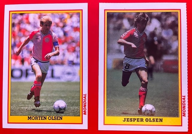 JESPER OLSEN + Morten Olsen (Denmark) 1986 Football : 2 Rookie Card ...