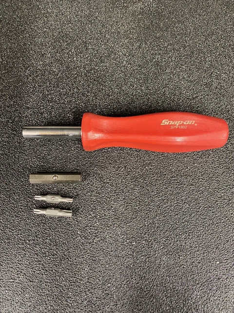 SNAP-ON TOOLS RARE RED Hard Grip Reversible Blade Screwdriver Set ...