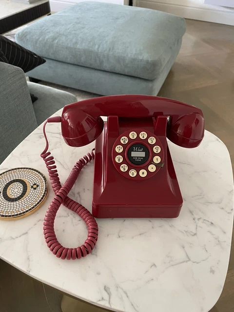 CROSLEY VINTAGE LOOK Burgundy Red Push Button Dial Phone 2009 £40.00 ...
