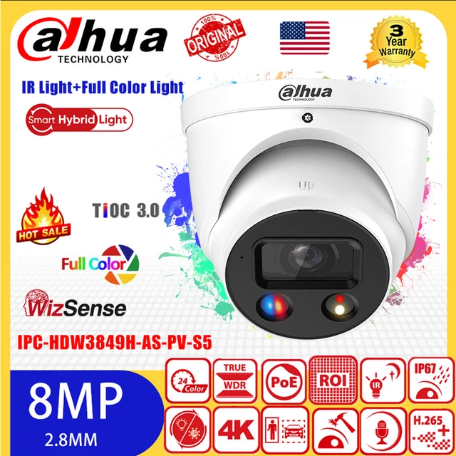DAHUA 4K 8MP Full-Color+IR WizSense IP Camera IPC-HDW3849H-AS-PV-S5 ...