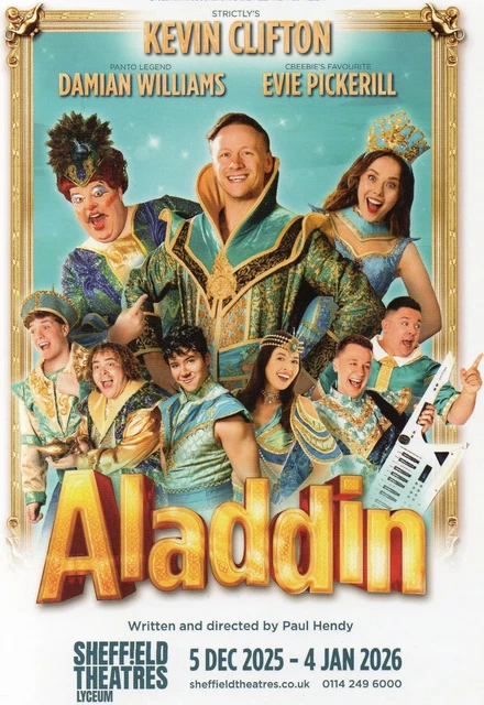 ALADDIN - KEVIN Clifton Pantomime Flyer Sheffield 2025/2026 £3.31 ...