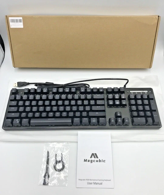 MAGCUBIC RGB MECHANICAL Gaming Keyboard QWERTY Layout Keyboard Backlit ...