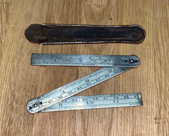 CHESTERMAN 12” FOLDING STEEL RULE No 891 ADVERTISING HUGH STEVENSON ...