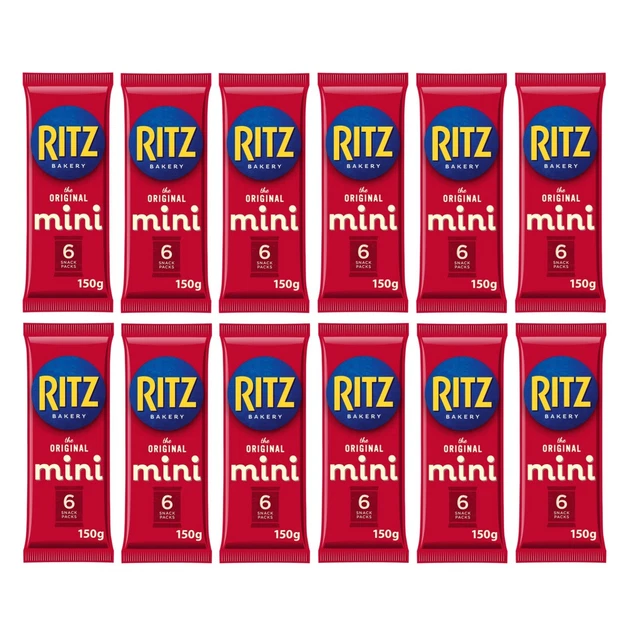 MINI RITZ CRACKERS Original Multipack 6 x 25g per PACK OF 12 $66.19 ...