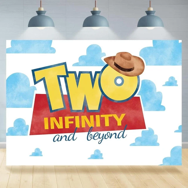 TWO INFINITY AND Beyond Backdrop 2nd Birthday Hat Blue Clouds Birthday ...