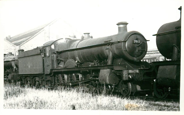PHOTOGRAPH GWR 7913 Little Wyrley Hall Steam Locomotive Swindon Works ...
