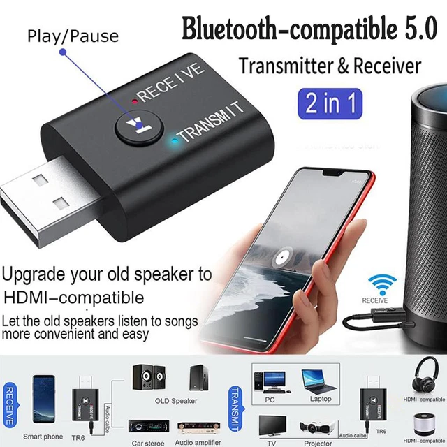 USB WIRELESS BLUETOOTH Audio Receiver Transmitter 3.5mm Male to Male ...