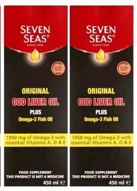 SEVEN SEAS COD Liver Oil Range Traditional Liquid- 450ml, Pack of 2 £27 ...