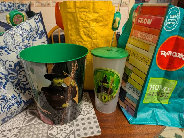 WICKED MOVIE GLINDA & Elphaba Odeon Popcorn Bucket & Cup - Limited ...