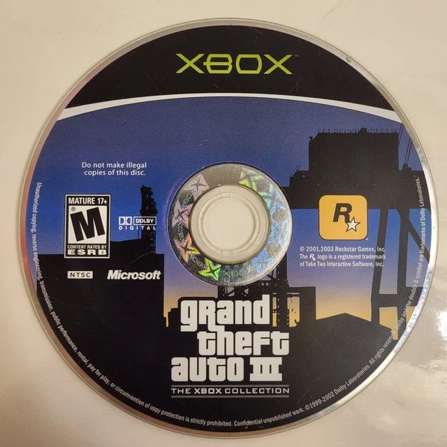GRAND THEFT AUTO III GTA 3 (Microsoft Xbox, 2003) Disc Only $2.99 ...